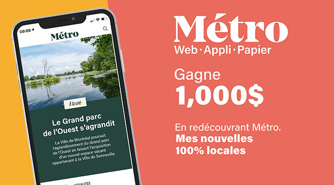 Gagnez 1000$ avec le Journal Métro - Concours du Jour